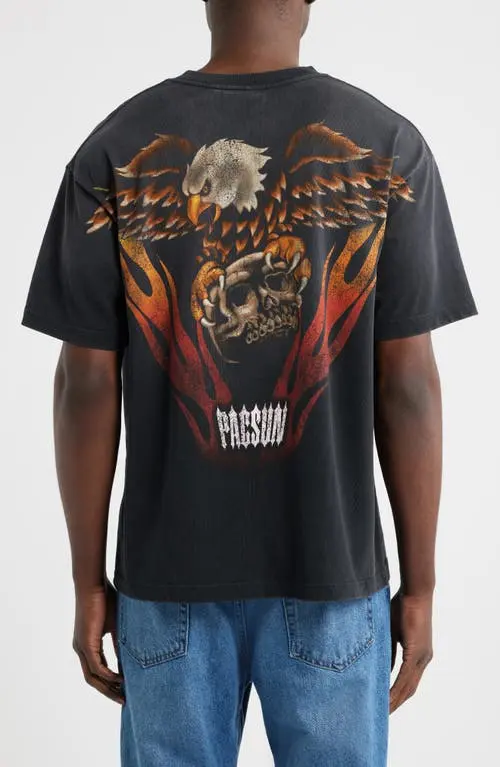 PACSUN Eagle Skull Cotton Graphic T-shirt