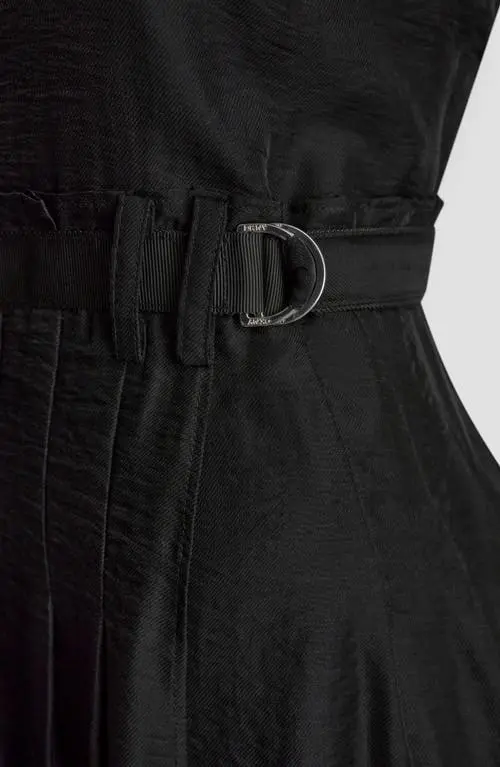 Dkny Belted Pleated Midi Dress - Navy