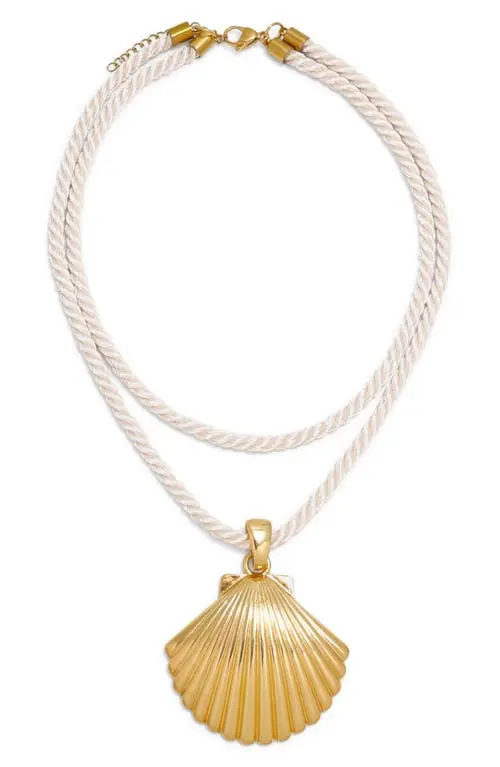 PETIT MOMENTS Shell Pendant Layered Necklace - White