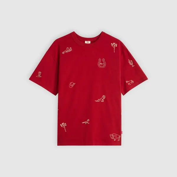 LEVI'S Graphic Embroidered T-shirt - Rhythmic Red