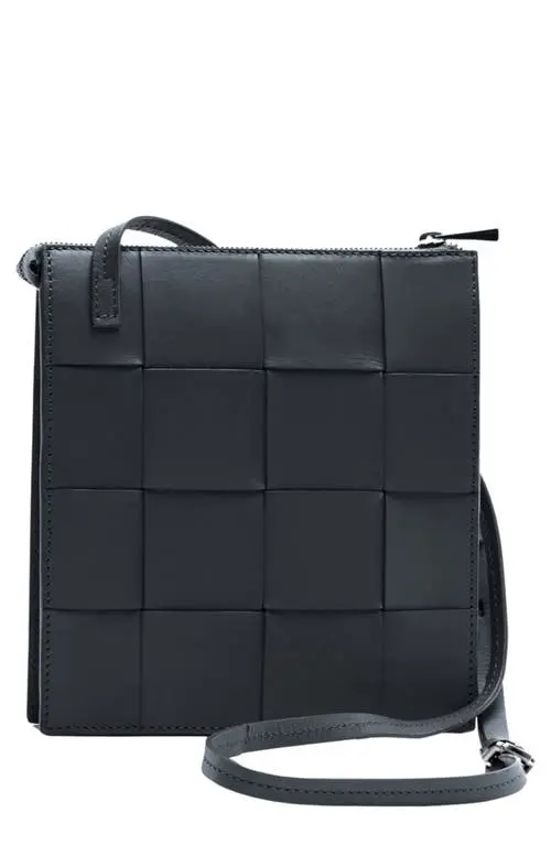Écotorie Polly Woven Leather Crossbody Bag - Black