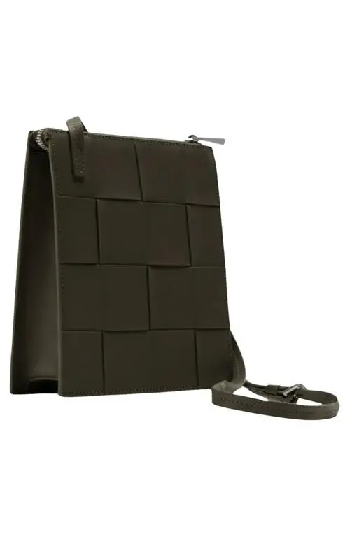 Écotorie Polly Woven Leather Crossbody Bag - Dark Moss
