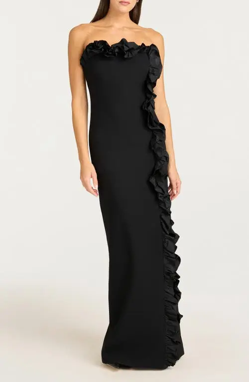 Cinq À Sept Kassia Ruffle Detail Strapless Gown