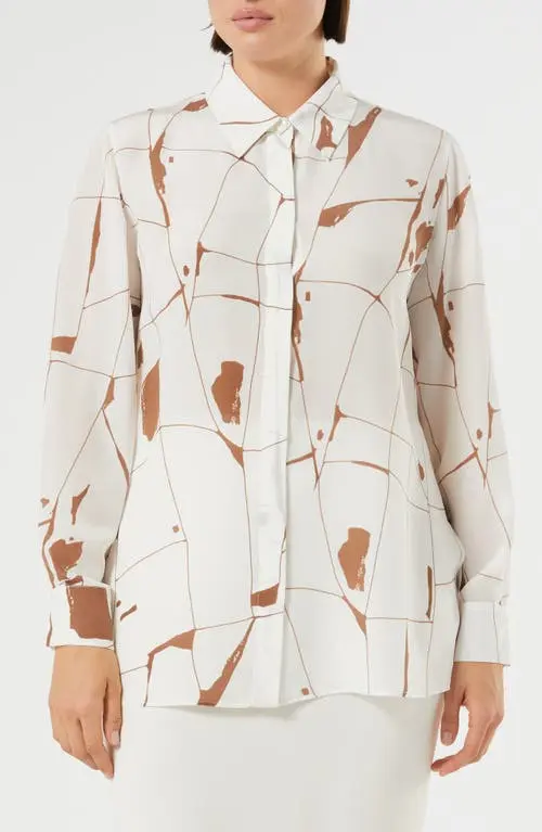 Marina Rinaldi Nettare Print Silk Tunic Shirt