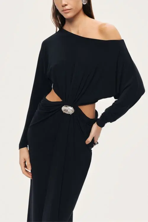 NOCTURNE One-shoulder Maxi Dress
