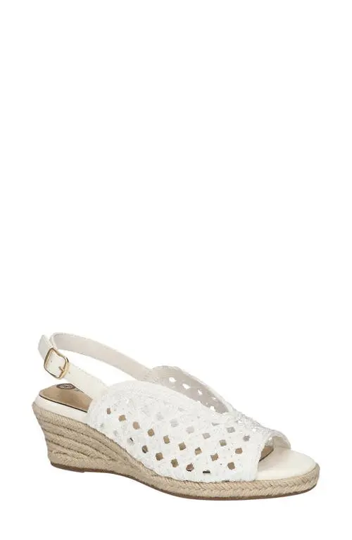 BELLA VITA Bethany Slingback Wedge Sandal - White Raffia