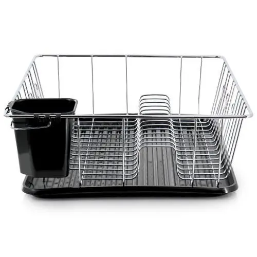 MEGACHEF 16 Inch Chrome Plated And Plastic Counter Top Drying Dish Rack