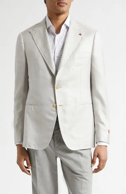 Isaia Unito Soft Silk Twill Sport Coat - White