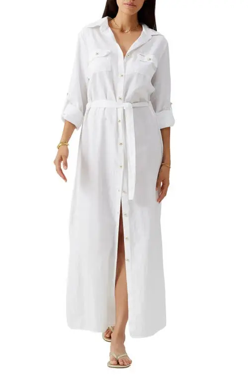 Melissa Odabash Darcy Button-up Cover-up Dress - White