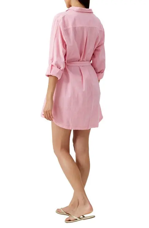 Melissa Odabash Lacey Cotton-linen Blend Minidress