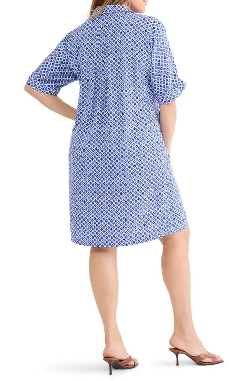 NIC+ZOE Mosaic Print Shift Dress - Blue Multi