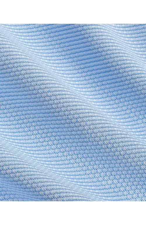 David Donahue Trim Fit Microcheck Cotton Dobby Dress Shirt - Blue