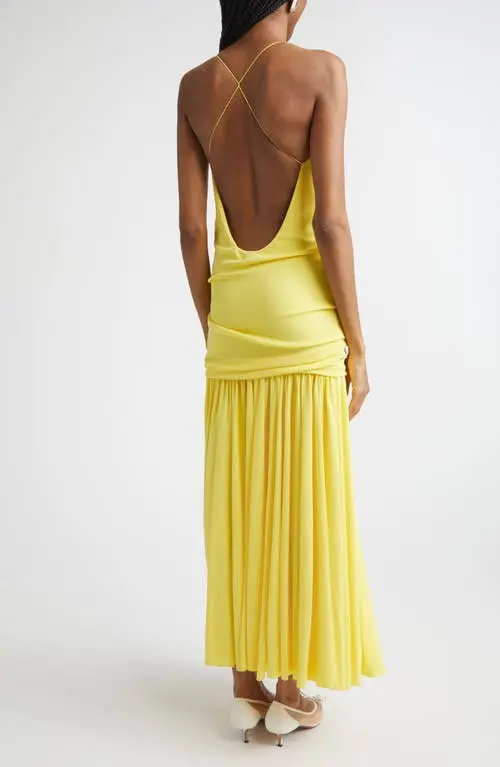 Jacquemus The Abiha Gathered Maxi Dress - Yellow | Editorialist