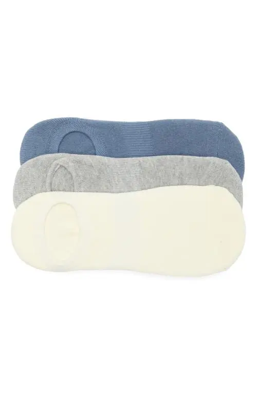 Nordstrom Everyday No-show Socks Pack Of 3 - Ivory Grey Multi