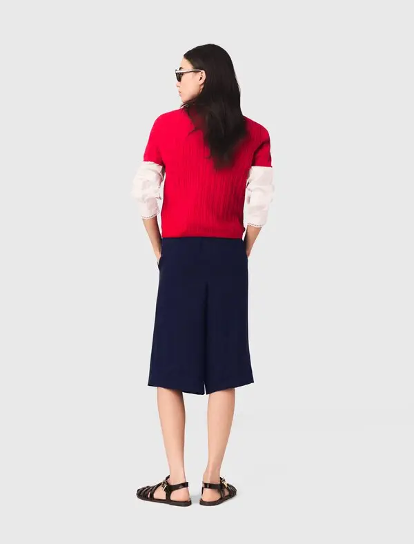 Maje Cotton And Silk Blend Cable Knit Jumper