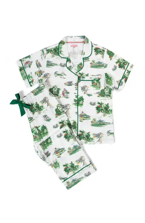 KATIE KIME Golf Toile Pajama Pants Set - Green