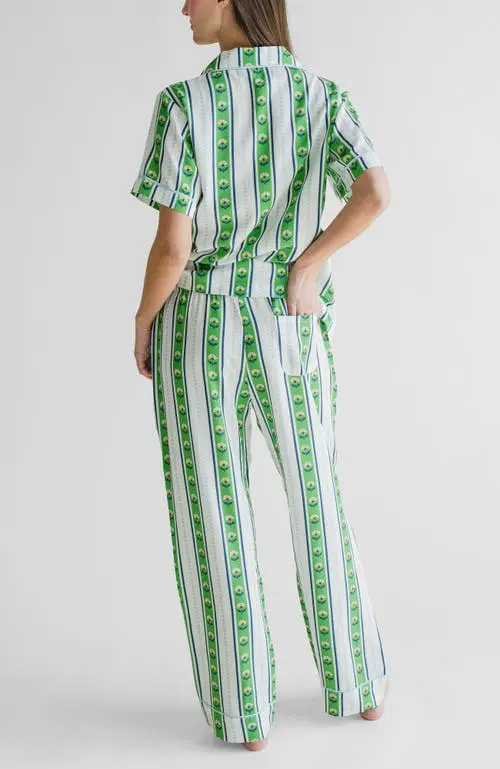 KATIE KIME Garden Stripe Pajama Pants Set