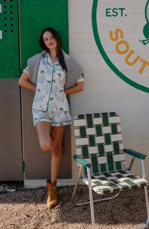 KATIE KIME Palm Courts Pajama Shorts Set