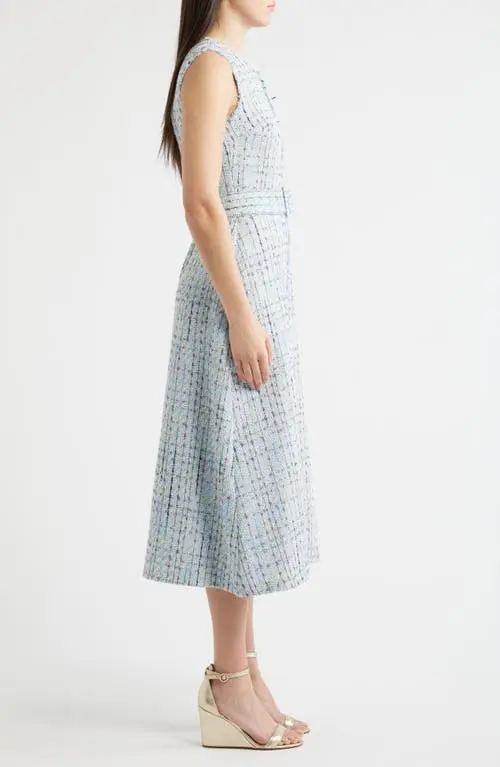 Anne Klein Center Seam Tweed Midi Dress