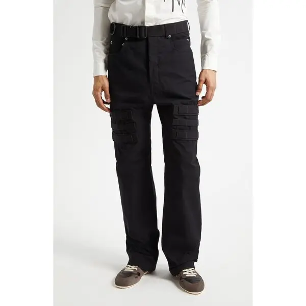 Rick Owens Geth Temple Slim Cargo Pants - Black