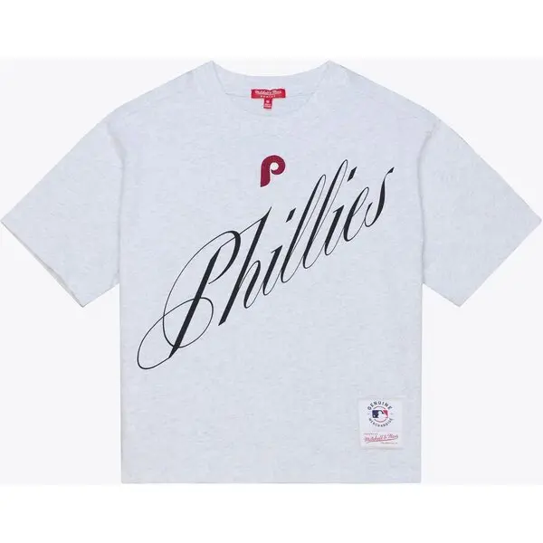 Mitchell & Ness Philadelphia Phillies Script Cropped Boxy T-shirt