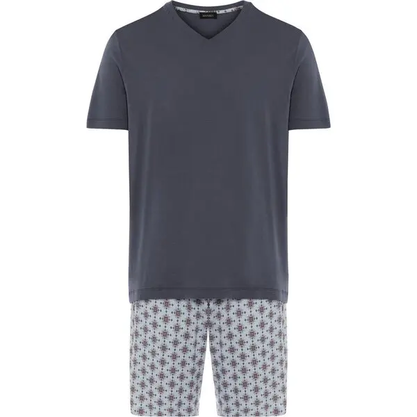 Hanro Night & Day Cotton And Tencel V-neck Pajama Set - Celestial Light
