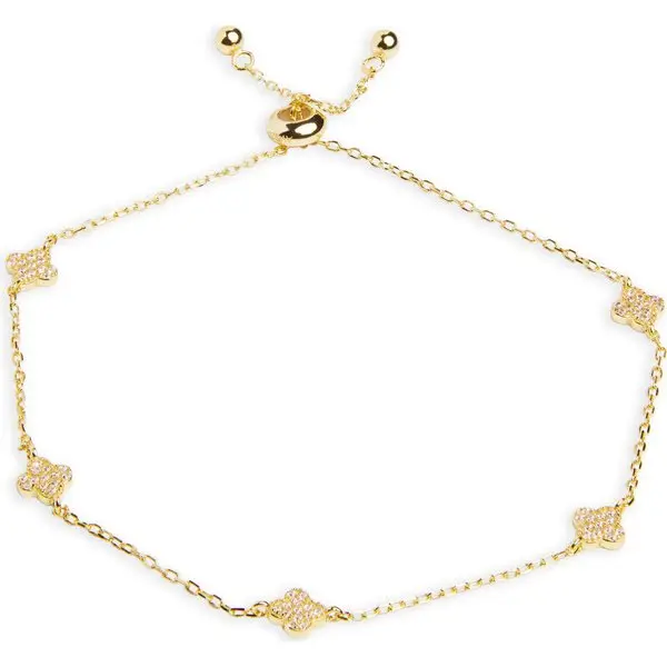 Argento Vivo Clover Station Slider Bracelet - Gold