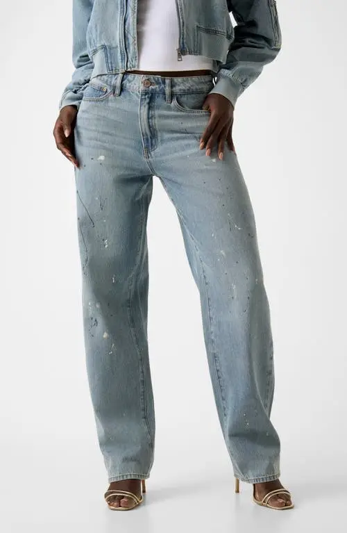 Guess Paint Splatter Relaxed Barrel Leg Jeans
