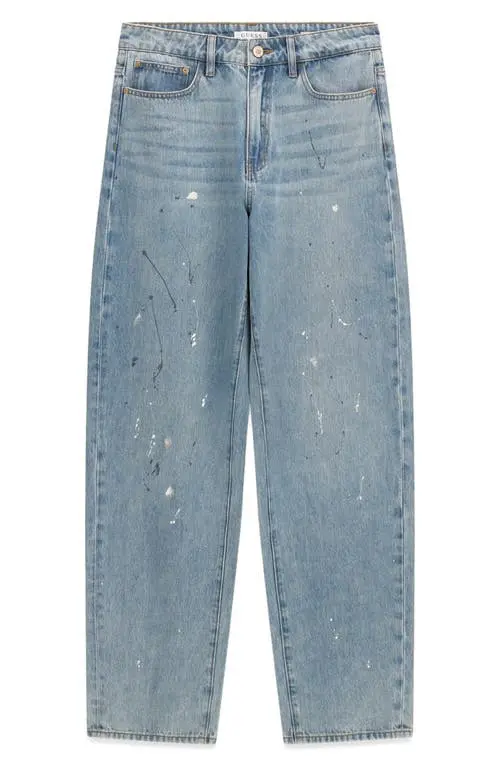 Guess Paint Splatter Relaxed Barrel Leg Jeans