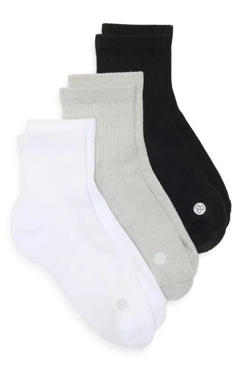 Zella Assorted 3-pack Half Crew Socks - White Multi
