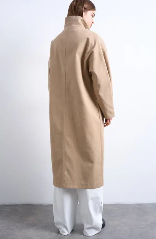 Topshop Stand Collar Longline Coat