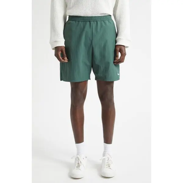 PALMES Chain Stitch Logo Tennis Shorts - Dark Green