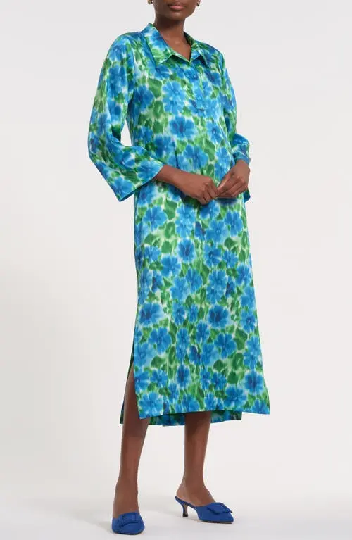 ISAAC MIZRAHI NEW YORK Printed Midi Shirtdress