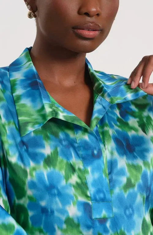 ISAAC MIZRAHI NEW YORK Printed Midi Shirtdress