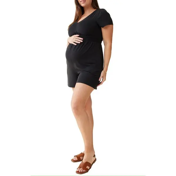 Ingrid & Isabel® The Knit Maternity Romper Jumpsuit - Black