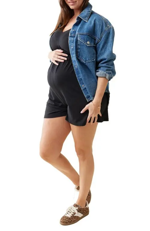 Ingrid & Isabel® Knit Maternity Romper With Smocked Waist And V-neck