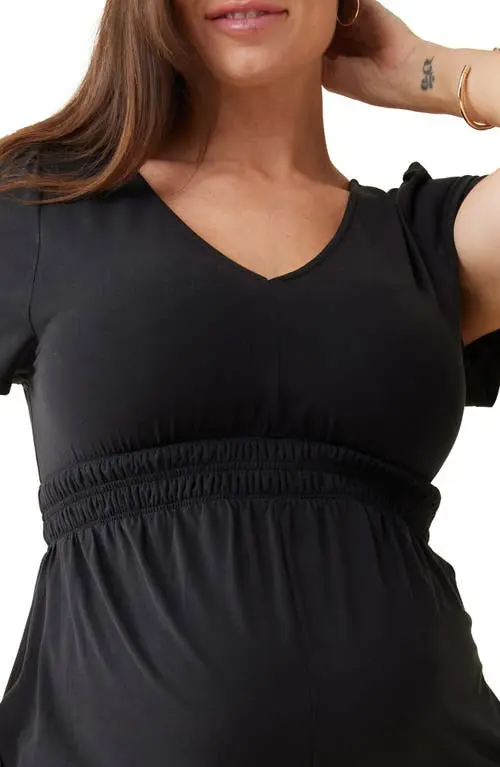 Ingrid & Isabel® Knit Maternity Romper With Smocked Waist And V-neck
