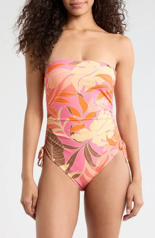 Sanctuary Banded Side Ruched One-piece Swimsuit - Multi