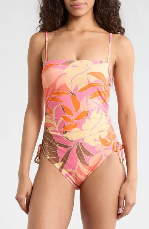 Sanctuary Banded Side Ruched One-piece Swimsuit - Multi