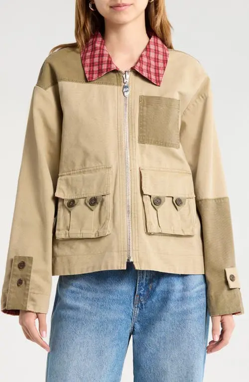 DAMSON MADDER Marcelle Reversible Organic Cotton Barn Jacket - Red Multi