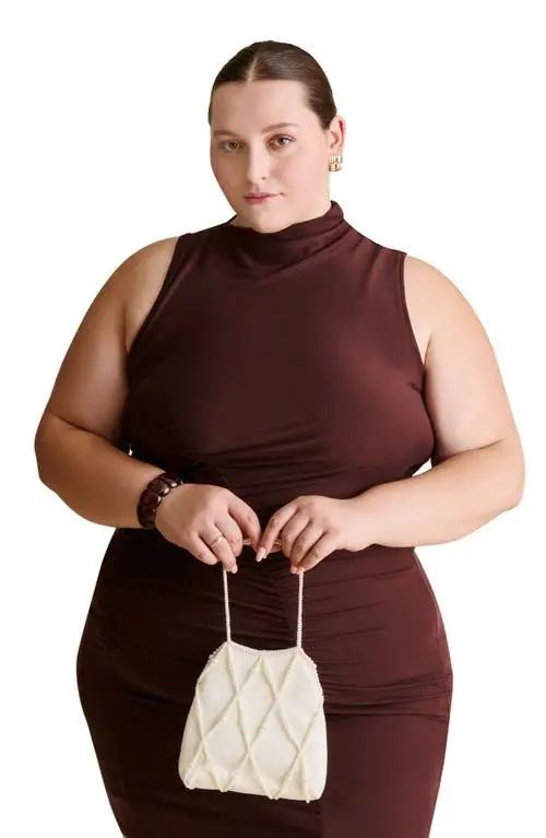 Dolce Vita Faux Pearl Satin Bag
