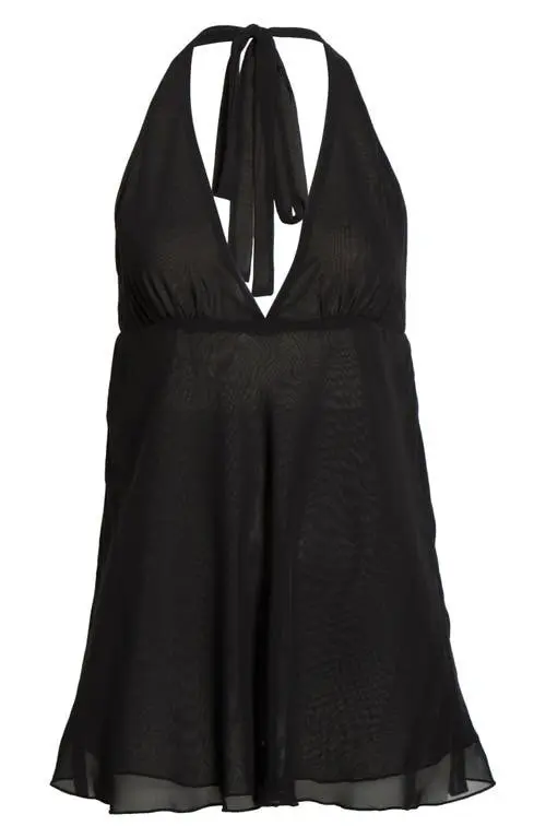 BELLA VENICE Ryan Halter Mini Dress - Black