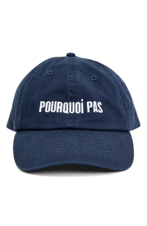 Clare V. Pourquoi Pas Embroidered Baseball Cap - Navy