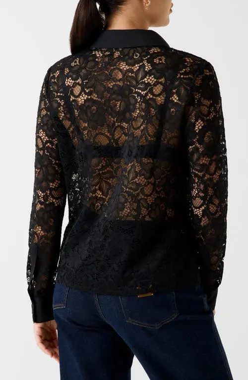 MARCIANO Faith Lace Button-up Shirt - Black