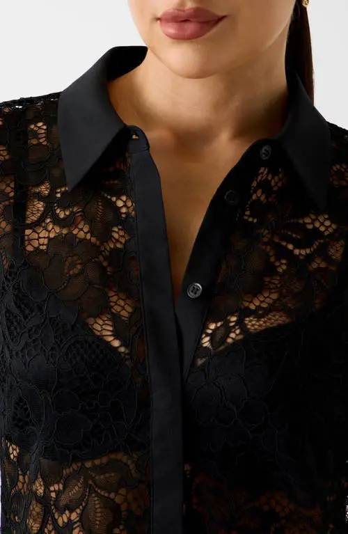 MARCIANO Faith Lace Button-up Shirt - Black