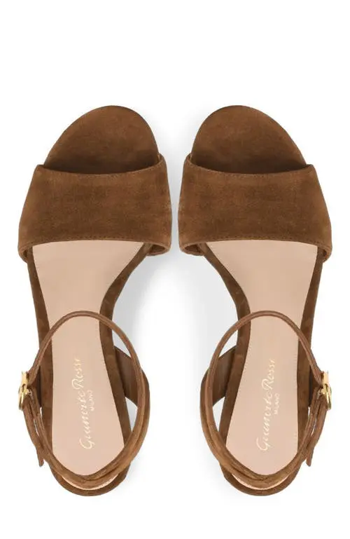 GIANVITO ROSSI Ardèa Suede Sandals - Brown Leather