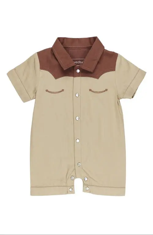 L'OVEDBABY Organic Cotton Western Romper - Oatmeal