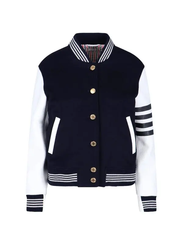 Thom Browne Varsity Bomber Jacket - Blue