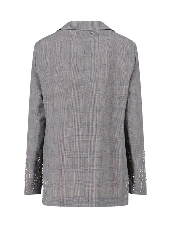GOLDEN GOOSE Single-breasted Blazer With Crystal Detail - Gray