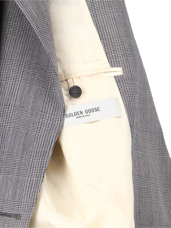 GOLDEN GOOSE Single-breasted Blazer With Crystal Detail - Gray